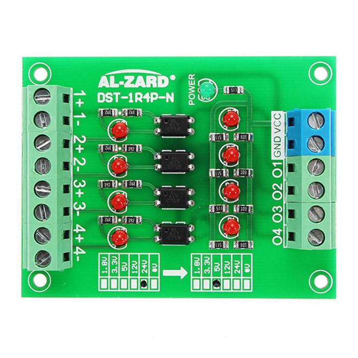 24V Tools DIY To 5V 4 Channel Optocoupler Isolation Board Isolated ...