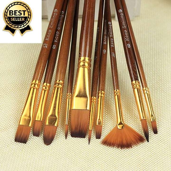 Pack of 10 Multi Shapes High Quality Nylon Art Brush Set/Water Color ...