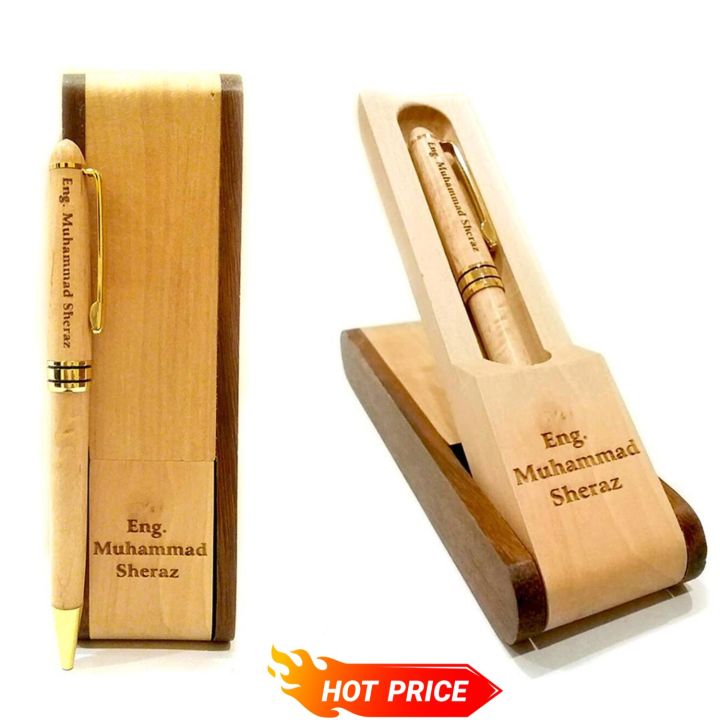 Customized Name Luxury Wooden Ballpoint Pen Gift Set with Wooden ...