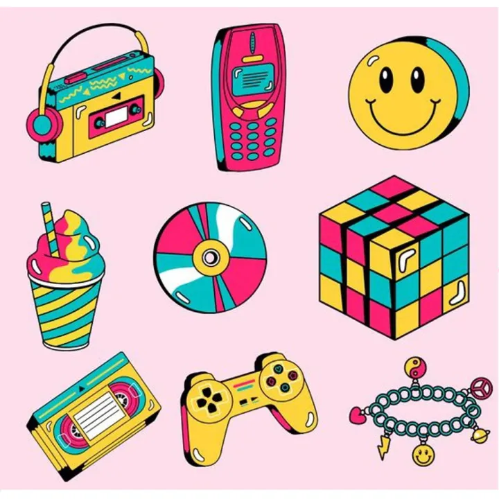90s Retro Sticker Pack of 9 Vintage Pop Culture Decals for Laptop ...