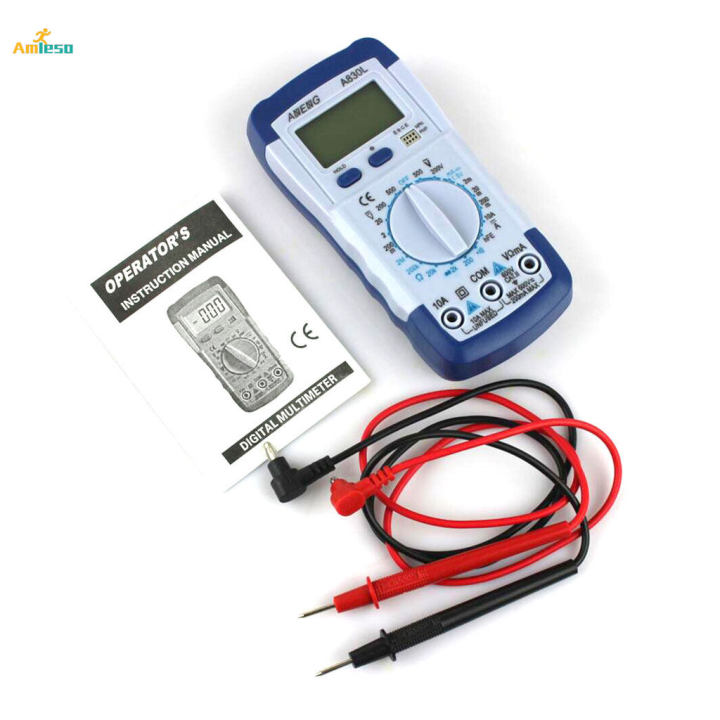 Handheld LCD Display Digital Multimeter Ammeter Voltmeter Tester Blue ...