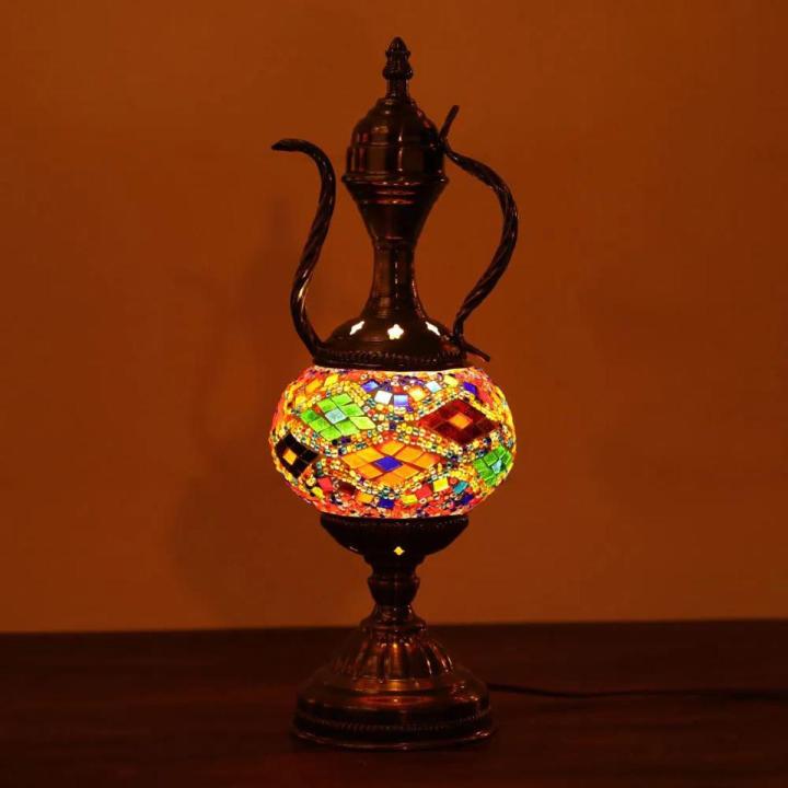 MULTI-COLOUR TEAPOT TURKISH MOSAIC Table LAMP | Daraz.pk
