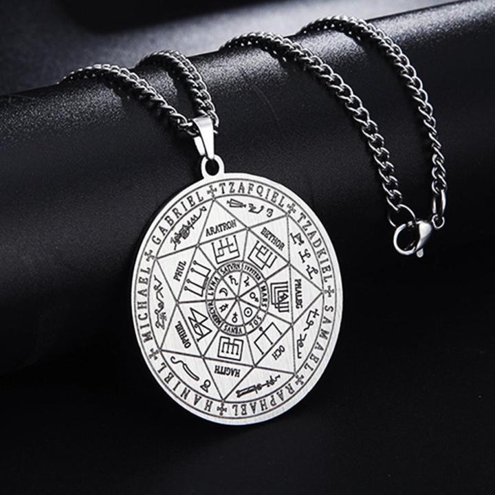 Wicca 7 Archangels Sigil Charm Necklaces Men Women Seal of Solomon ...