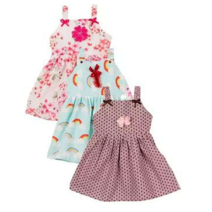 Pack Of 2- Multicolor Printed Baby Cotton Frocks Same Designs Frock For ...