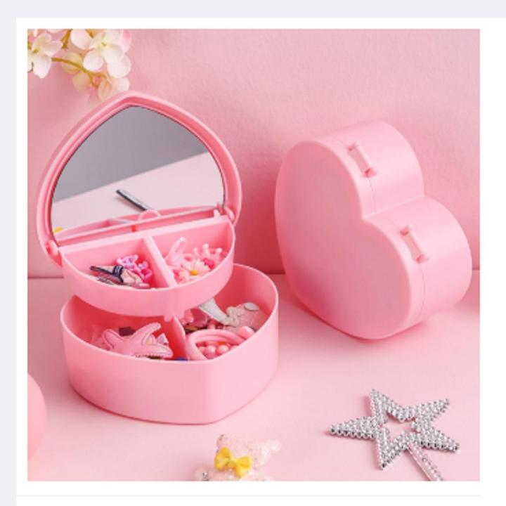 Multifunctional Plastic Folding Jewelry Box 2 layers Heart Design ...