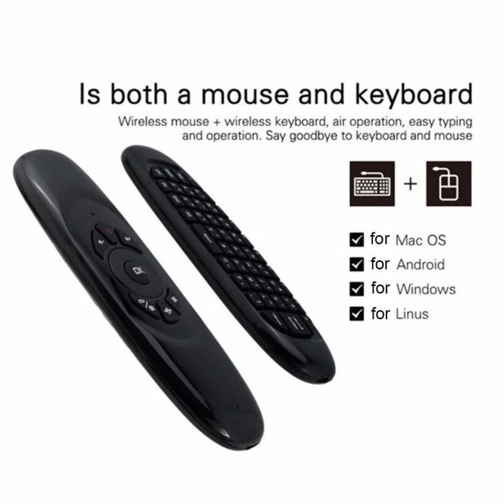 2.4GHz Flying Mouse 6-Axis Gyroscope Wireless Air Mouse Keyboard Remote ...