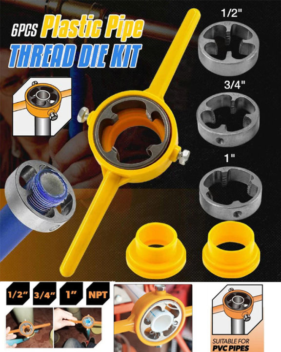 Industrial PVC Pipe Threader Tool – Manual Hand Threading Kit with NPT ...