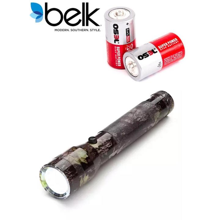 Single White LED HEAVY DUTY TORCH Powerful LED Flashlight Lamp (2 x C ...