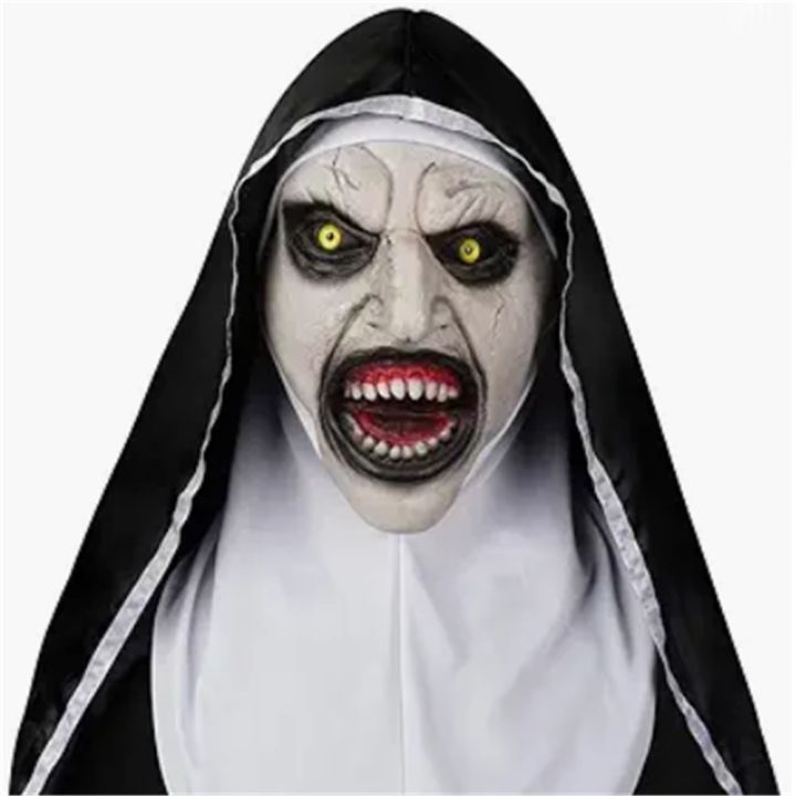 Mask Halloween masquerade Costume prop Cosplay Horror Nun Latex mask ...