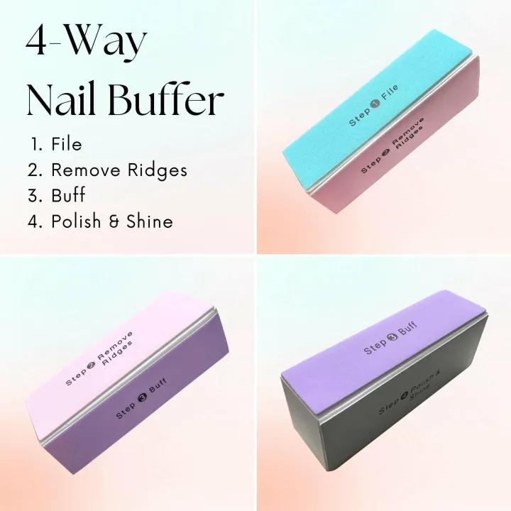 4-Way Nail Buffer Block Nail Shine Buffer and Polisher for Natural ...