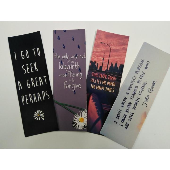 John Green Quotes Bookmarks - Pack of 4 | Daraz.pk