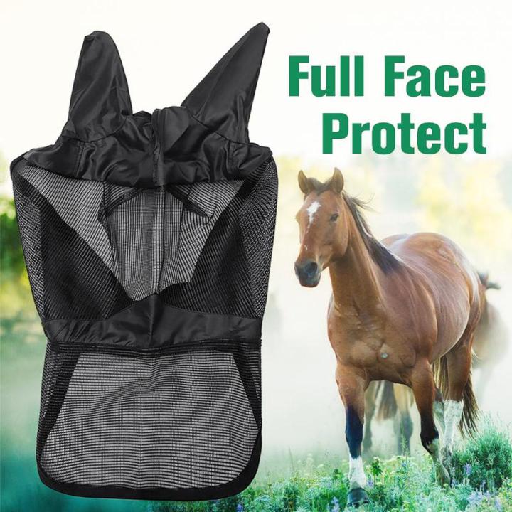 Conventional M/L Horse Fly Mask Hood Full Face Mesh Anti-flies Midges ...