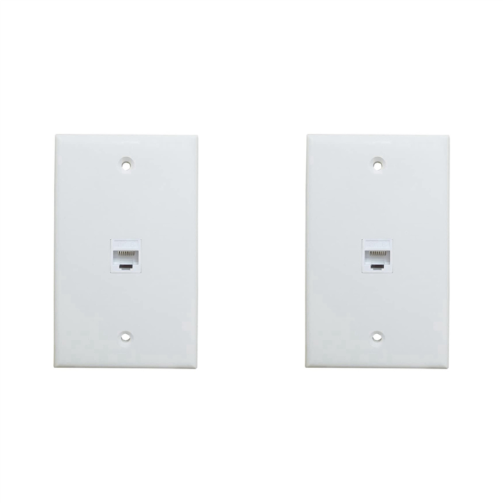 2-Pack 1-Port Ethernet Wall Plate, Jack Wall Plate with RJ45 Female to ...