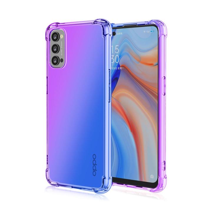 BLKNAIM Phone case For OPPO Reno 4 case Gradient Four corners Anti-fall ...