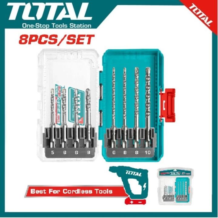 8Pcs SDS Plus Hammer Drill Bits Set TACSDL11806 | Company: Total ...