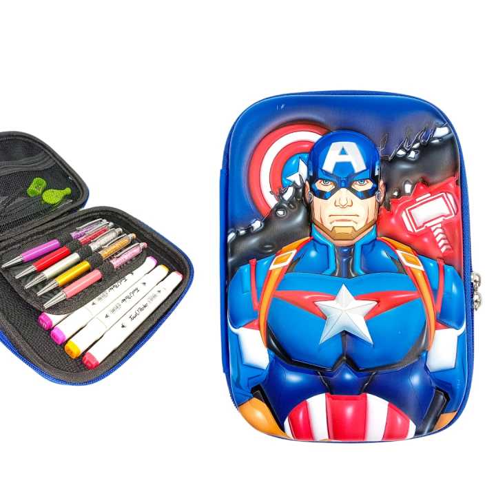 Marvel Avengers Pencil Organizer - High-Quality PVC & PU Material | 3D ...