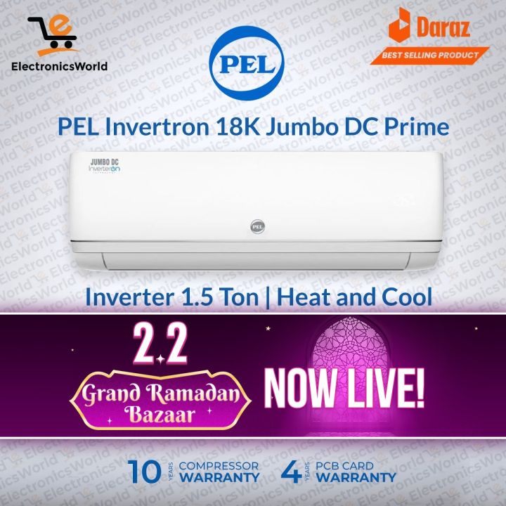 PEL Inverter Ac | Model PINV Jumbo DC Prime T3 18K WiFi | 1.5 TON | 80% ...