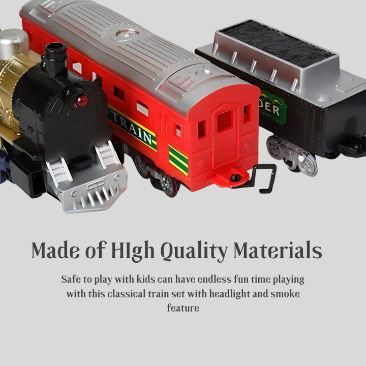 Battery Operated Toy Train Track Set With Light Up Headlight Simulation ...