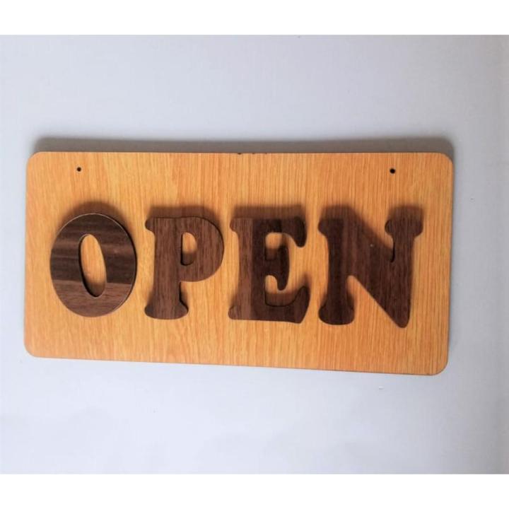 Sign Board Open, Wall Decor, Laser Cut, Shops, Laminated MDF Wood ...