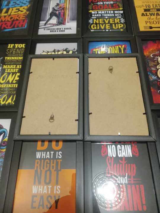 Set of 5 (6x10) inches size motivational poster in black border frames ...