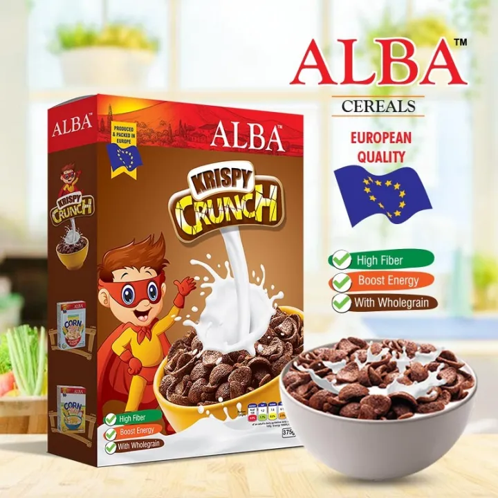 ALBA CRISPY CRUNCH 250g High fiber cereal\ Crunchy choclate cereal ...