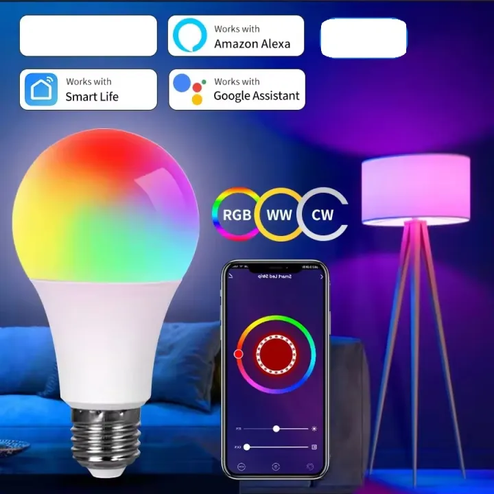 Smart WiFi LED Light Bulbs 220V 110V 10W 15W 20W E27 Alexa LED Lamp RGB ...