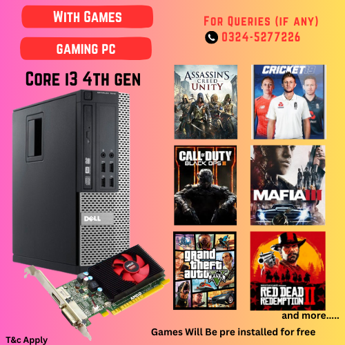 Core i3 4th Generation Desktop Gaming Computer 8GB Ram Storage 500GB ...