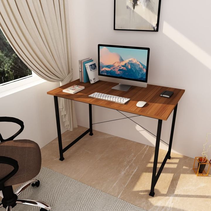 Office Desk Work Table 3x2 feet Engineered Wood Metal Frame PC Study ...