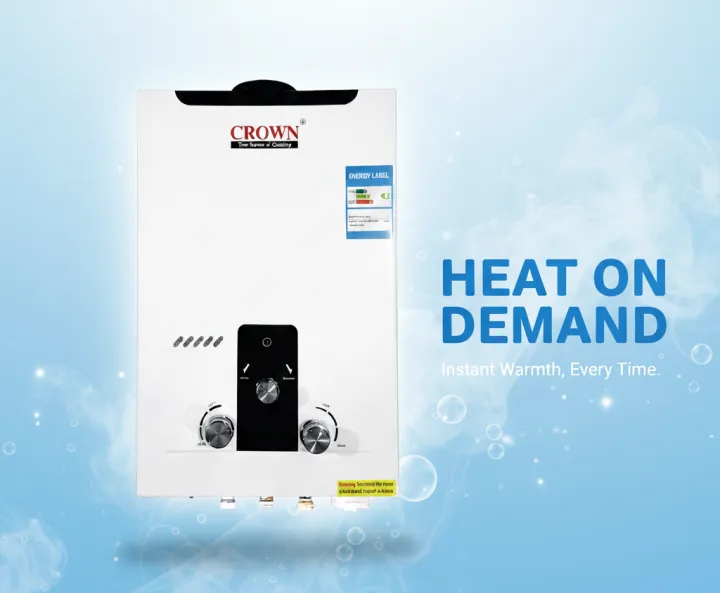 Crown IG-2D 7 Liter Instant Gas Geyser (2025 Model) | Natural Gas/LPG ...