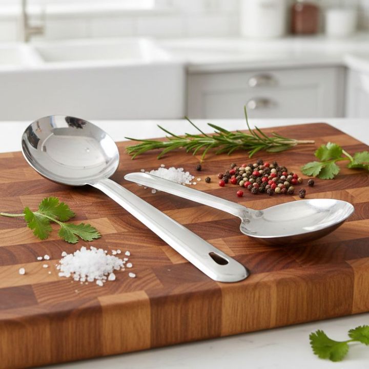 10 Inch Curry Serving Spoon Set of 2 Multipurpose Stainless Steel Ladle ...