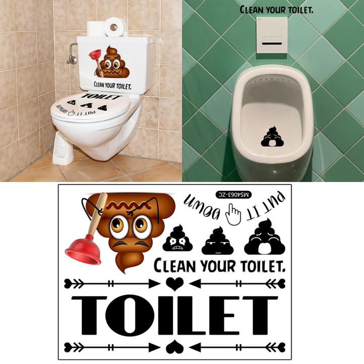 Prank Stickers CLEAN YOUR TOILET Toilet Sticker Decal Funny Stickers ...