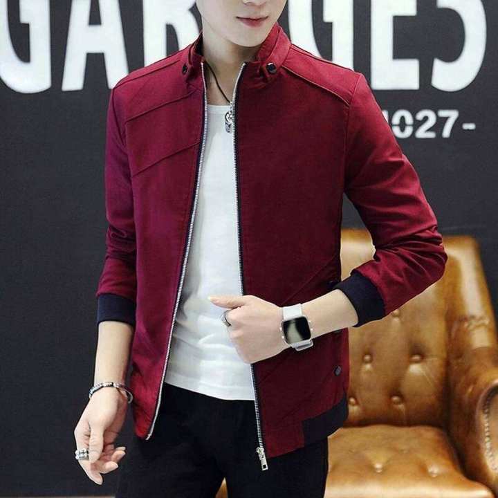 Stylish Maroon Fleece Jacket For Men | Daraz.pk