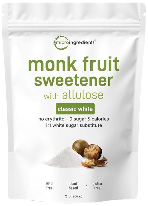 .Monk Fruit Sweetener with Allulose, Granular | No Erythritol | No ...