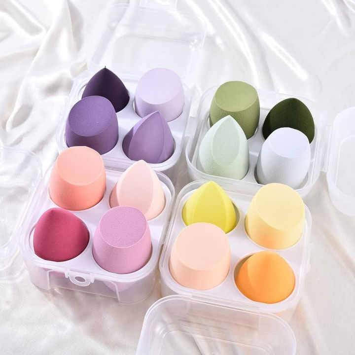 (4 in 1) Premium Makeup Sponge Puff Blender Set with Storage Box – Soft ...