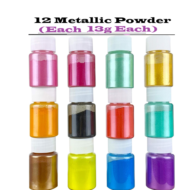 12 PCS Epoxy resin color Epoxy resin pigment powder Mica pearl pigment ...