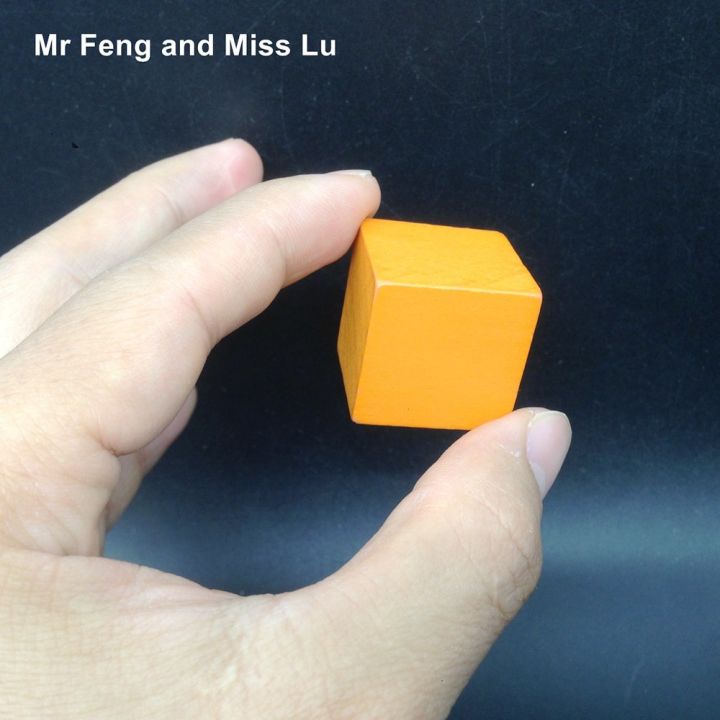1 pcs 2.5 cm Orange Color Wooden Cube Fun Blocks Skill Stack Grown Up ...