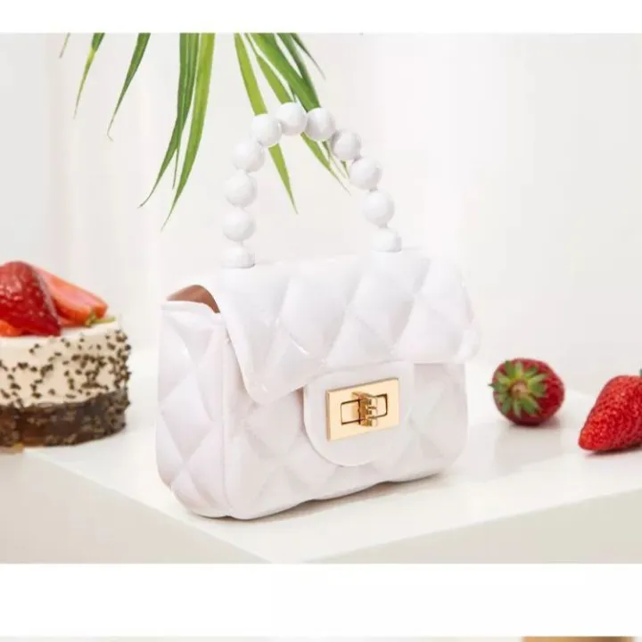 2024 PVC Pearl Handle Mini Carry Bag|Jelly Bag Diagonal Female Purse ...