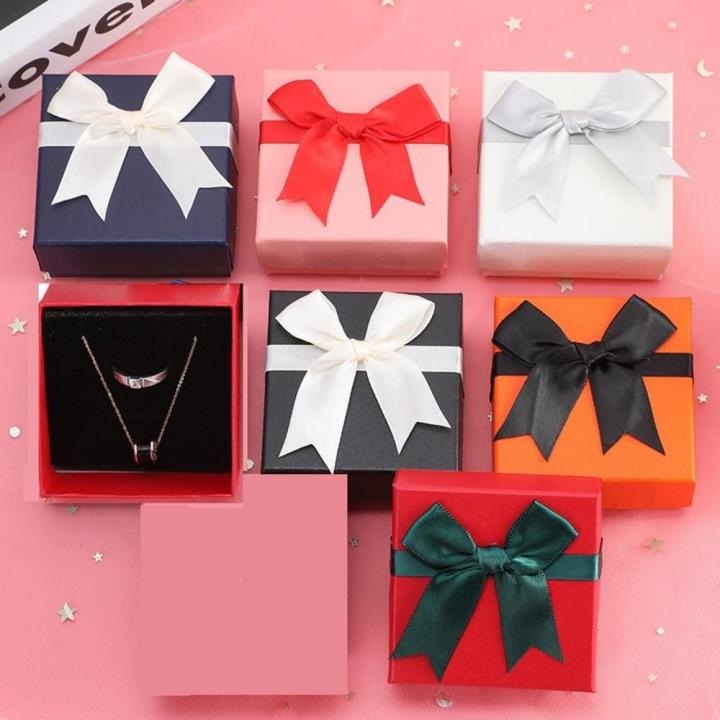 Box shape Engagement ring High-quality Brown Bow Jewel box Gift package ...