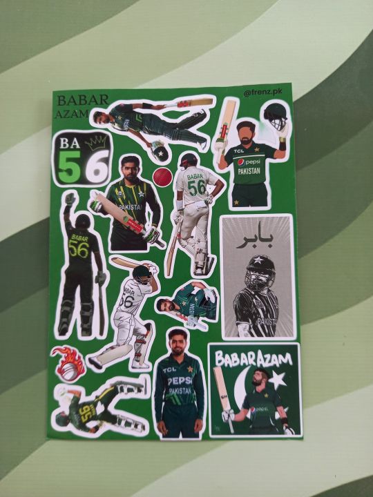 Babar Azam UNCUT sticker sheet A6 size - 15 x 10 cm | Daraz.pk