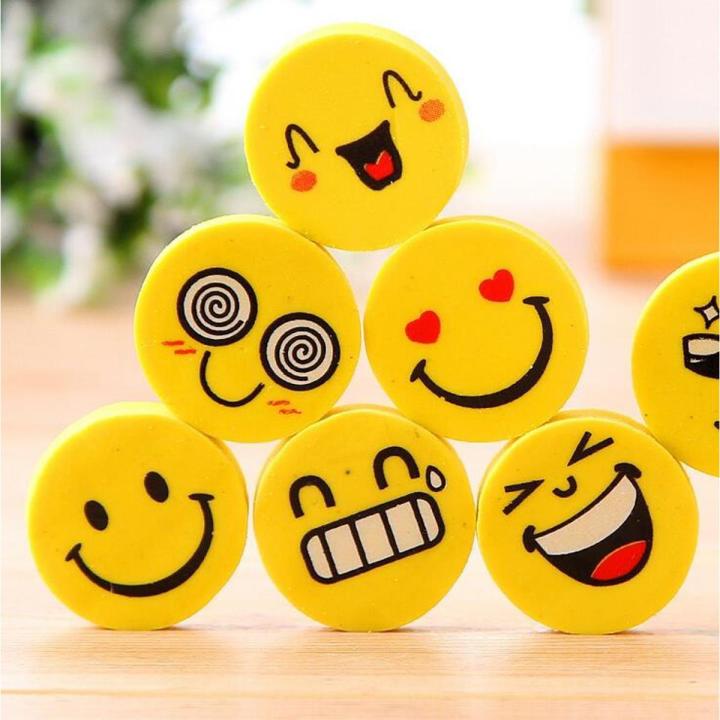 Lovely Smiling Face Emoji Eraser Cute Rubber for kids ( 4 Pcs ) | Daraz.pk
