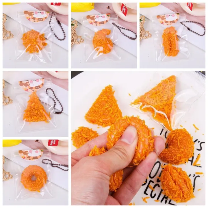 Sensory Toys Bread Crumbs Fried Food Pinch Toy Flexible TPR Squeeze ...