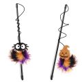 Cat Accesories Decorative Halloween Cat Teaser Stick Plush with Bells ...