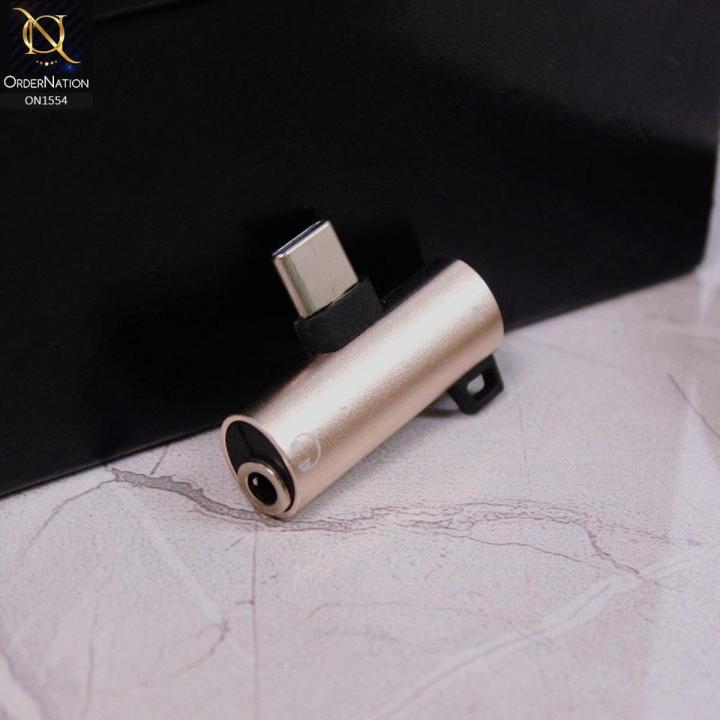 Type-C Adapter - Golden - 3.5mm Audio Interface bluetooth Type-C ...