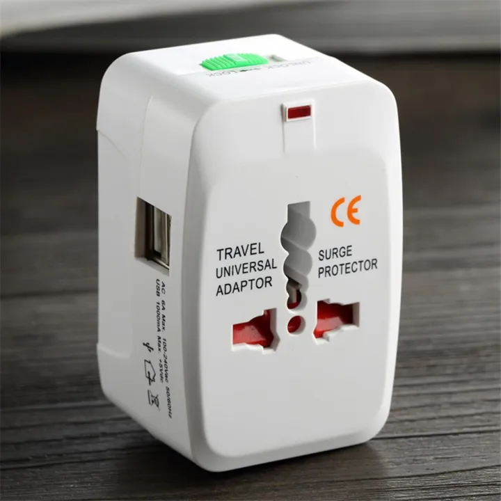 All Tools DIY in One Universal International Plug Adapter 2 USB Port World Travel AC Power ...