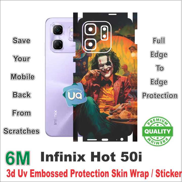 INFINIX HOT 50i 6M 3D UV EMBOSSED PRINTED FULL BACK 360 PROTECTION SKIN ...