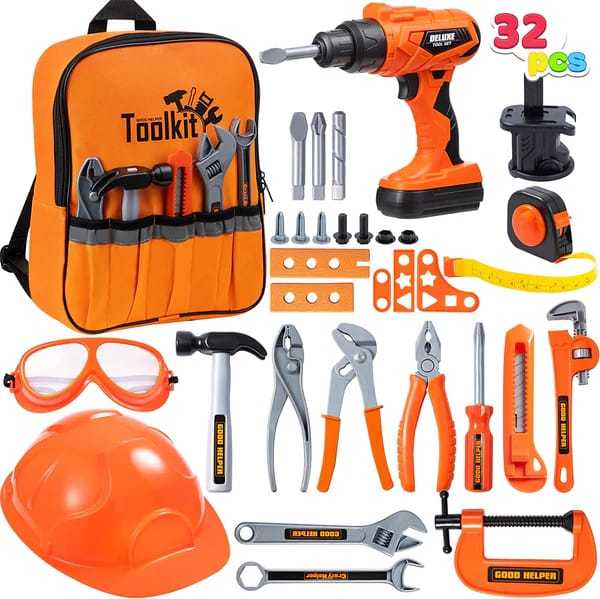 19 Pieces Kids Toy Tool Set with Power Play Tools – Colorful ...