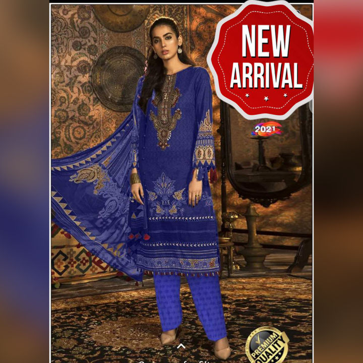 AL JABBAR AL102 Karandi 3 pcs Suit With Karandi Dupatta for Women ...