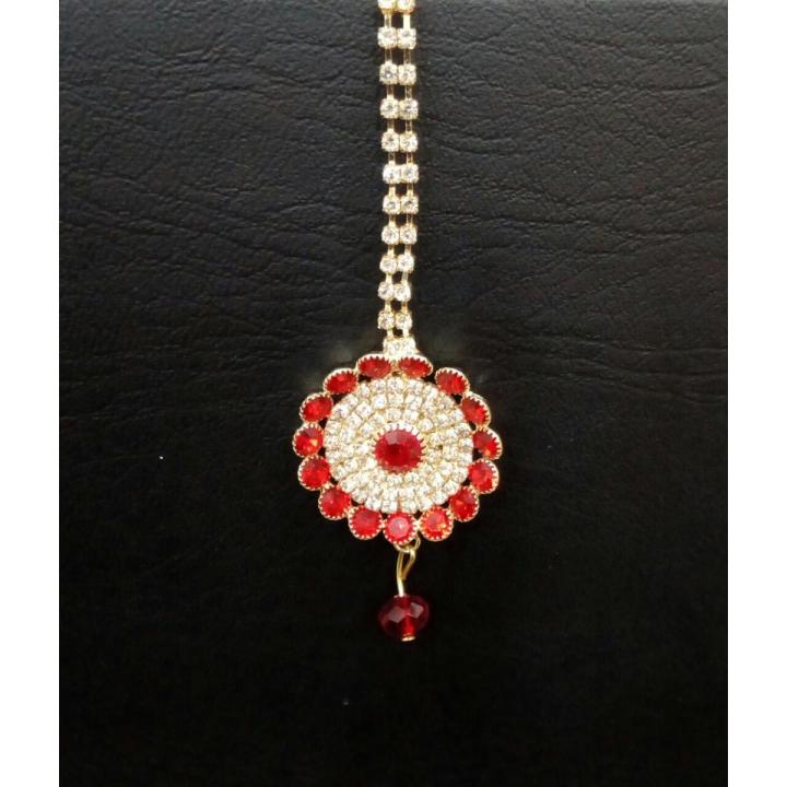 Golden Bridal Teka Matha Patti Wedding Maang Tikka Headband Bindiya ...