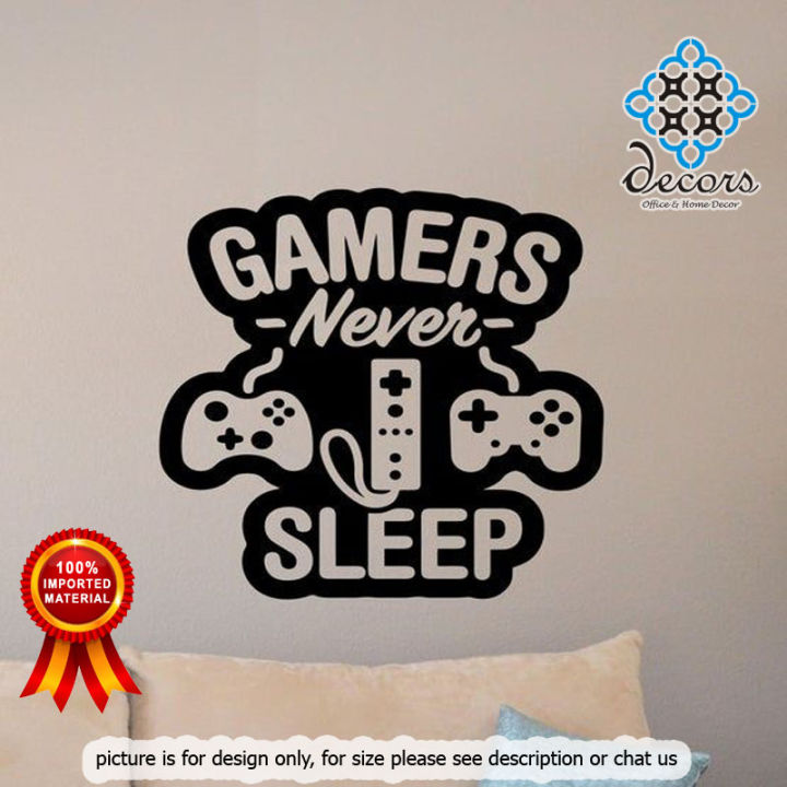 Decors- size- 12 x 10 inches -gamer never sleep remote controller style ...
