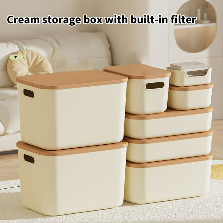 Desk Sundries Storage Box With Lid Wardrobe Clothes Drawer Plastic ...